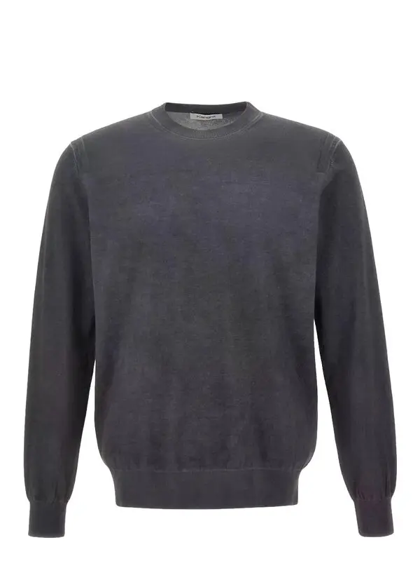 KANGRA Crew-neck Ribbed-trim Sweater - Blue