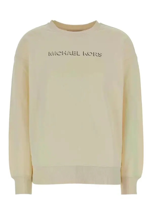Michael Kors Logo Embossed Cotton Sweater - Neutrals