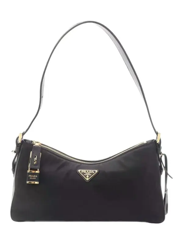 Prada Tessuto Vitello Shoulder Bag - Black