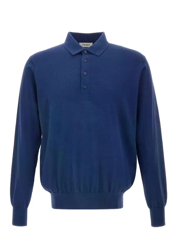 KANGRA Long-sleeve Polo Shirt - Blue