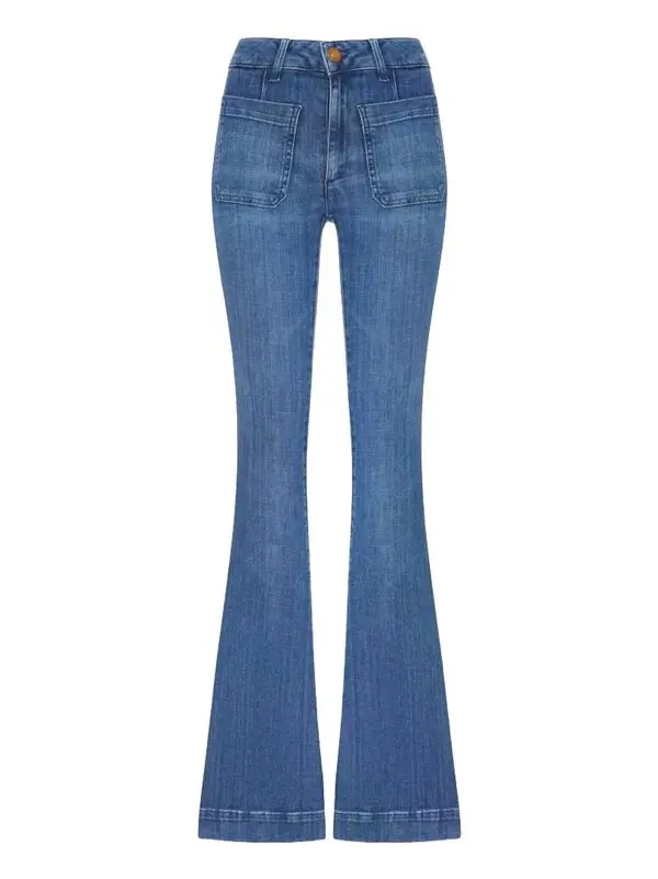 Seafarer Patch-pocket Flared Jeans - Blue