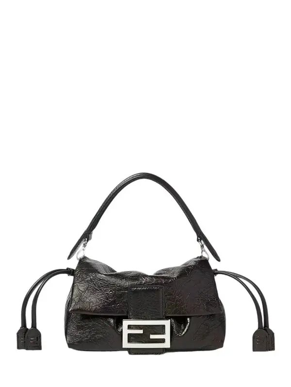 Fendi Baguette® Soft Small Crackled-leather Mini Bag - Black