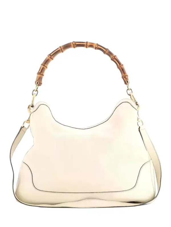 Gucci Diana Bamboo Shoulder Bag Leather Medium Hobo Bag - White