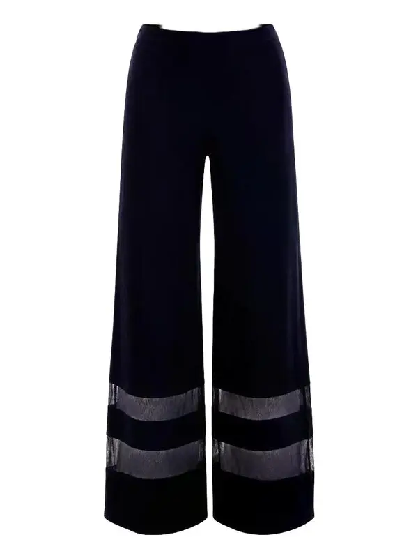 Frank Lyman Sheer-panel Palazzo Pants - Blue