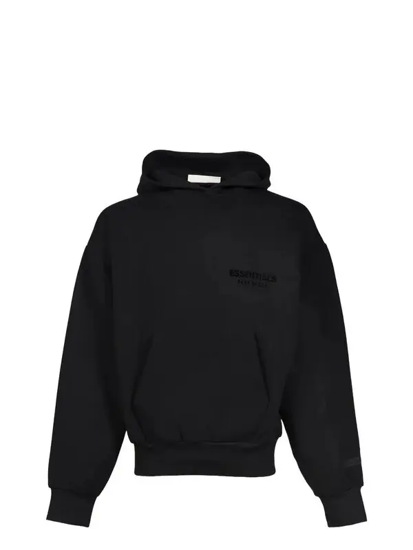 ESSENTIALS Logo-print Hoodie - Black