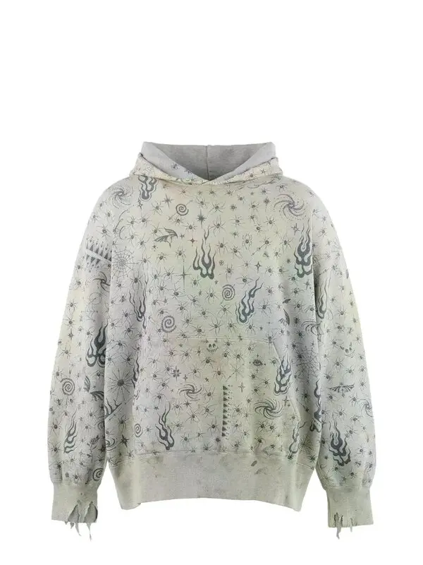 SAINT MXXXXXX Dr. Woo Tattoo-print Hoodie - Grey