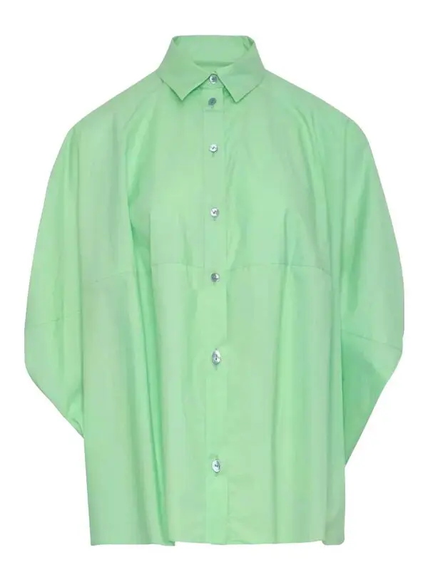 ENFOLD Enfölld Draped Hexagon Shirt - Green