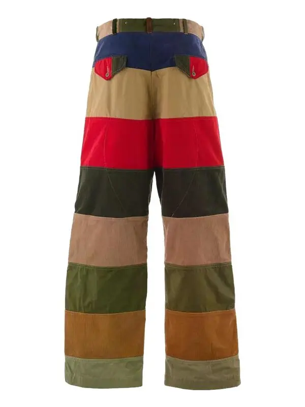 SAINT MXXXXXX Corduroy-detail Straight Trousers - Neutrals