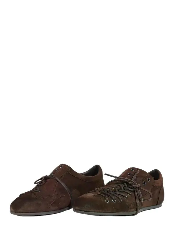 NO/FAITH STUDIOS Asymmetric Suede Sneakers - Brown