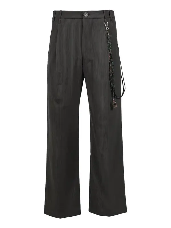 SONG FOR THE MUTE Pinstripe Pleated Trousers - Brown