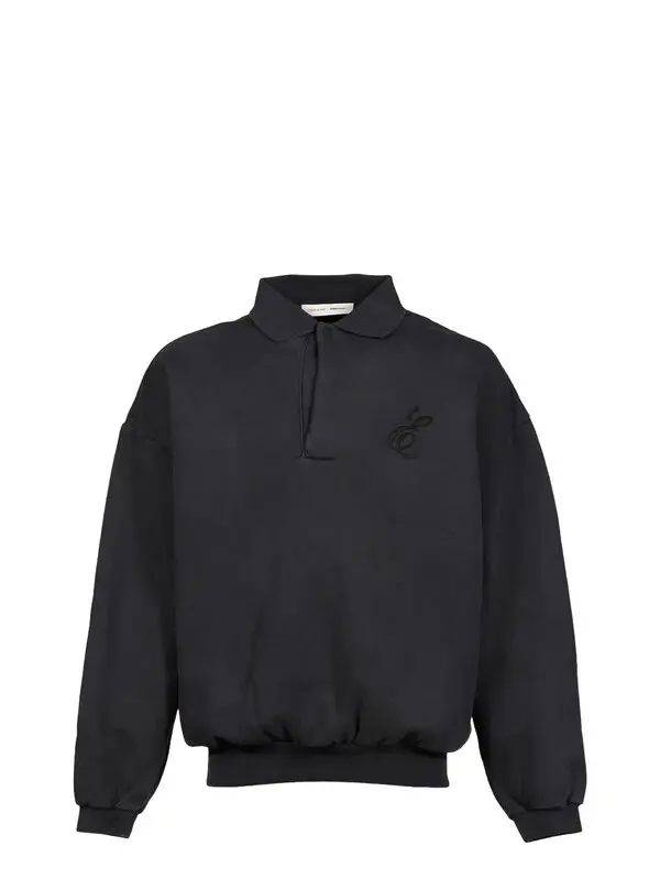 ESSENTIALS Logo-embroidered Cotton Sweatshirt - Black