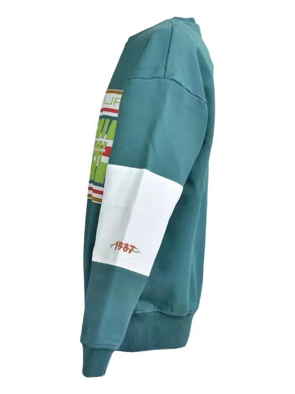 NAPA BY MARTINE ROSE Logo-print Panelled Sweatshirt - Green