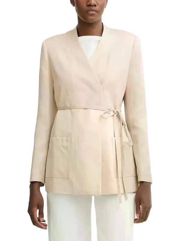 Sisley Belted Wrap Blazer - Neutrals