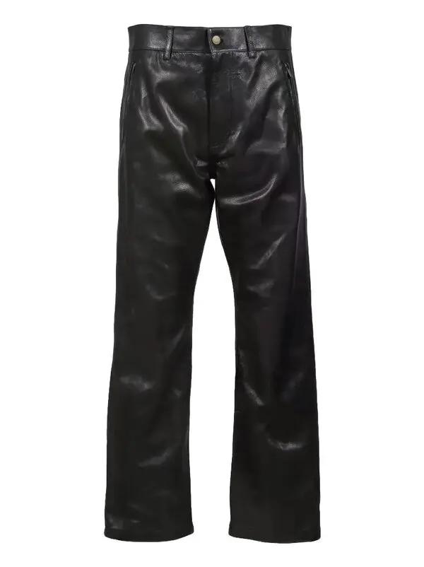Fear Of God Straight-leg Leather Trousers - Black