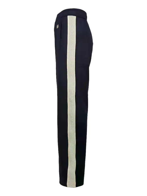 WALES BONNER Motion Track Logo-embroidered Side-stripe Track Pants - Blue