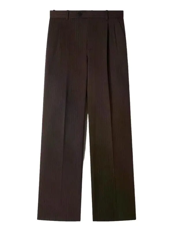 Sandro Pinstriped Straight-leg Trousers - Brown