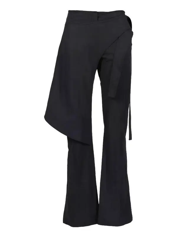 HYEIN SEO Wrap-panel Macramé-belt Trousers - Black