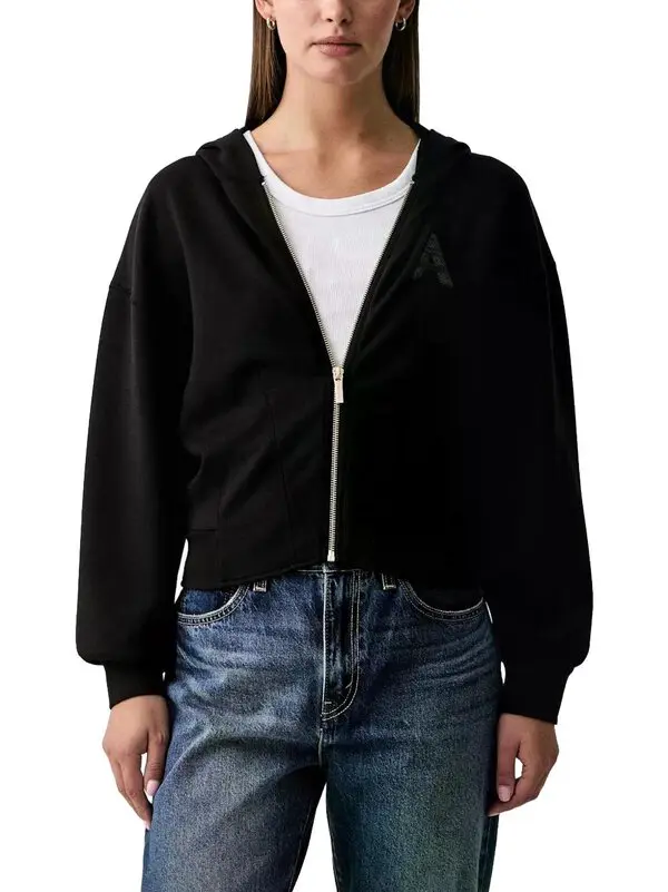 Armani Exchange Sequin-embellished Logo Hoodie - Black
