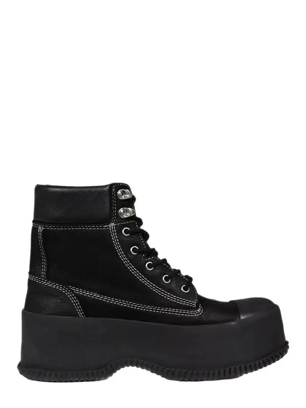 Matthew Williamson Contrast-stitch Lace-up Ankle Boots - Black