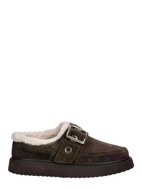 Inuikii Buckle-fastening Shearling-lined Slippers - Brown