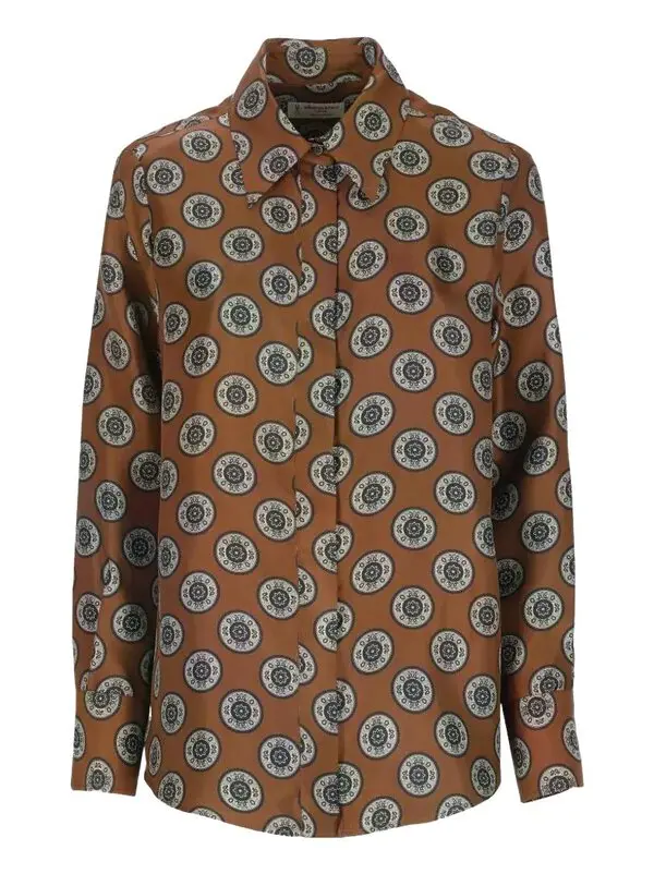 Alberto Biani Spherical-print Shirt - Brown