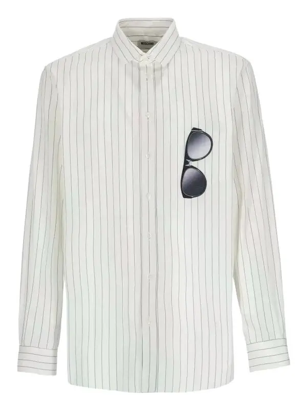 Moschino Shirt In Printed Cotton Poplin - White