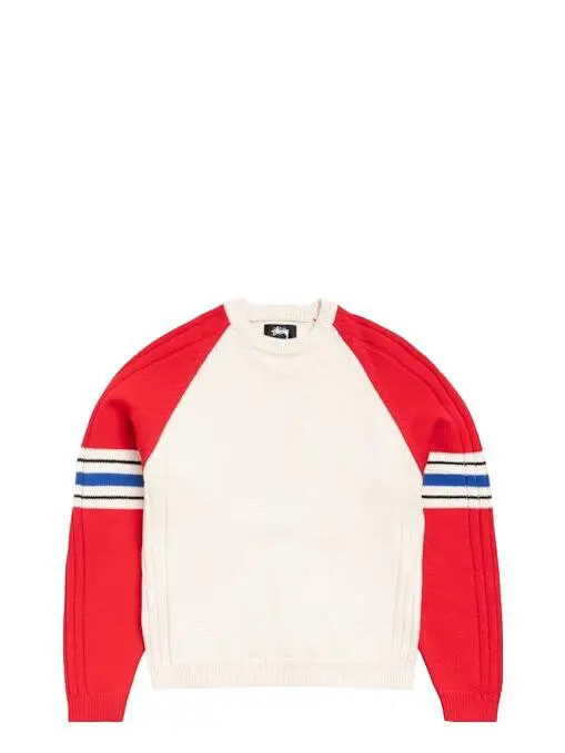 StÜssy Stripe Raglan Crew - Red