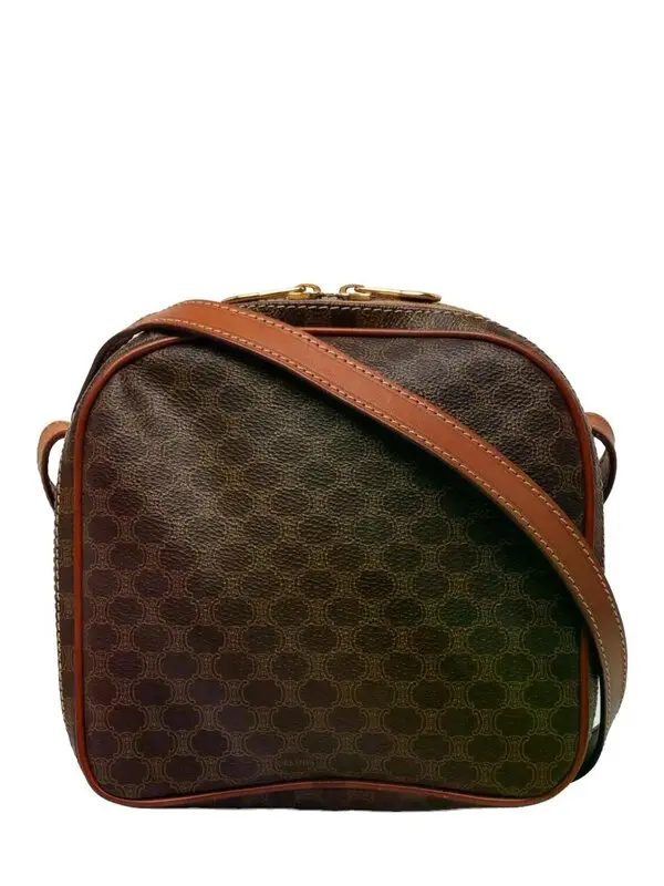 Celine Macadam Coated Canvas Crossbody Bag - Brown