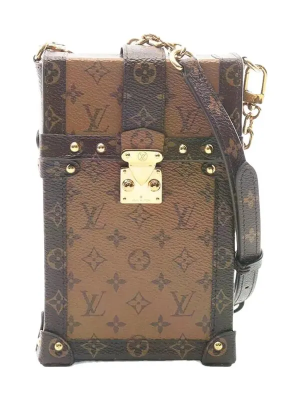 LOUIS VUITTON 2018-2026 Monogram Reverse Pochette Trunk Verticale Crossbody Bag - Brown
