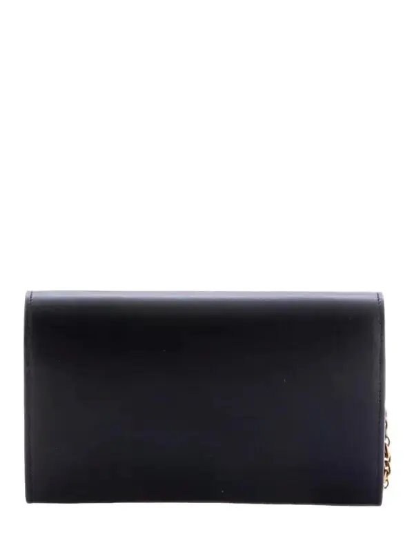 Saint Laurent Le Maillon Chain Wallet Leather Crossbody Bag - Black