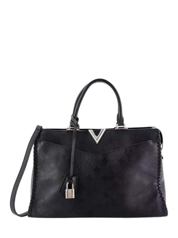 LOUIS VUITTON Very Zipped Monogram Leather Tote Bag - Black