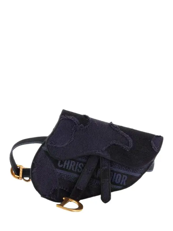 Dior Saddle Camouflage Embroidered Canvas Belt Bag - Blue