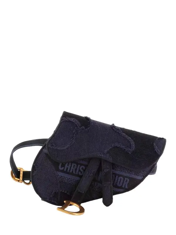 Dior Saddle Camouflage Embroidered Canvas Belt Bag - Blue