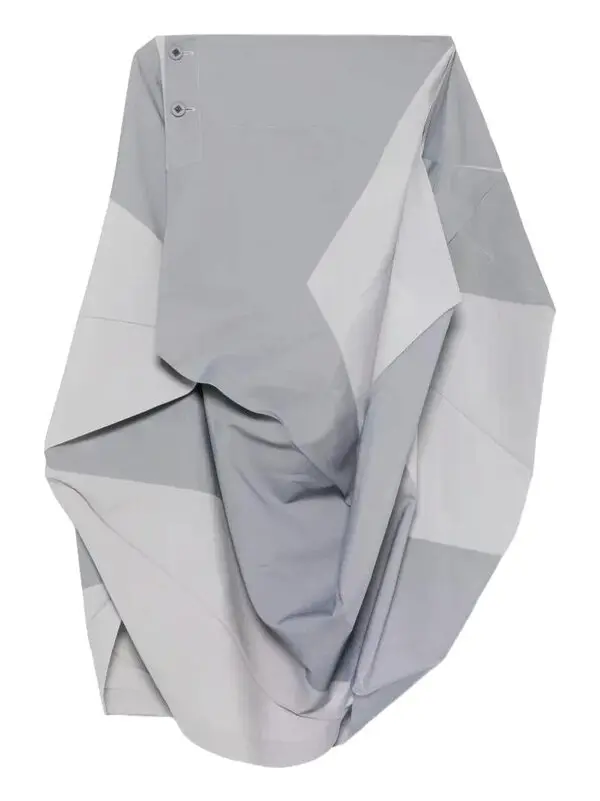 Issey Miyake Panelled Geometric-pleat Maxi Skirt - Grey