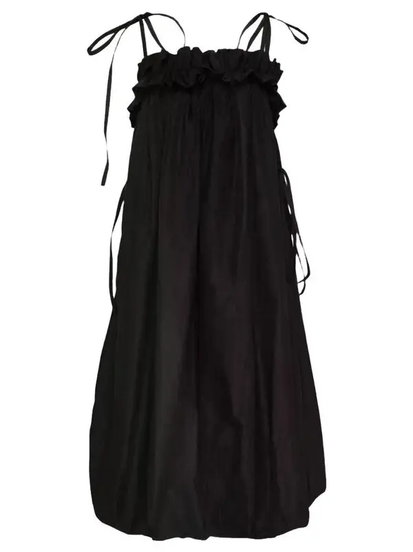 LEE MATHEWS Rosie Ruffled Tie-fastening Midi Dress - Black