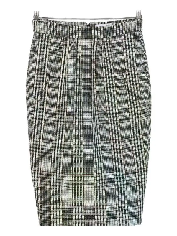 Stella McCartney Prince Of Wales Check Wool Midi Skirt - Grey