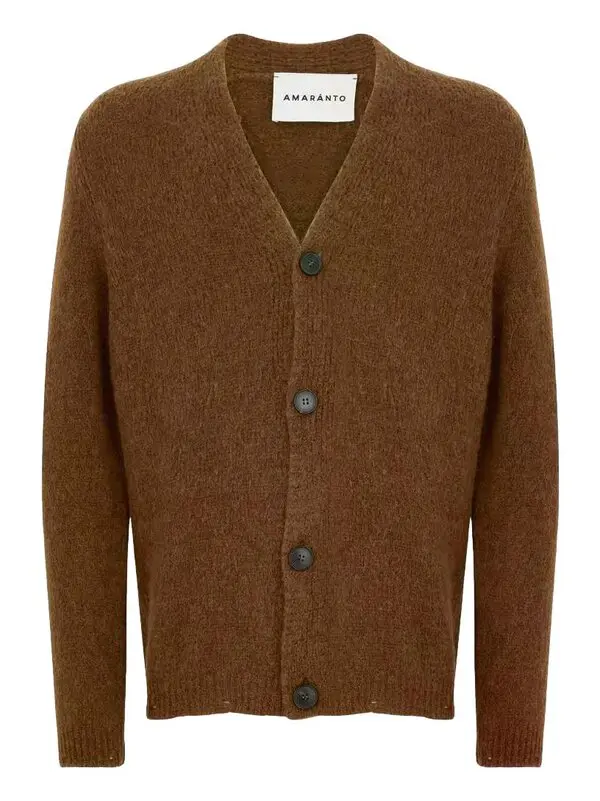 AMARANTO Button-up Wool Cardigan - Brown