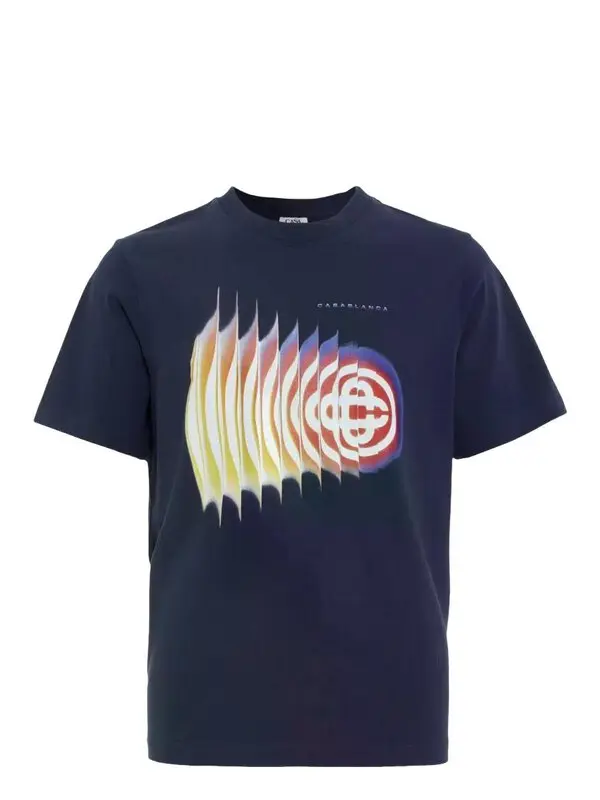 Casablanca Navy Shockwave Short Sleeve T‑shirt - Blue