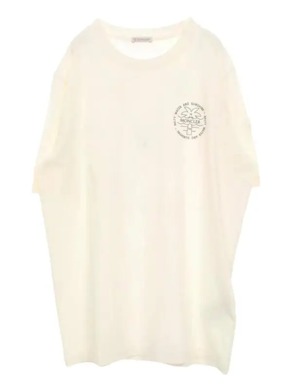 Moncler 2010s Palm Tree Print T-shirt - White