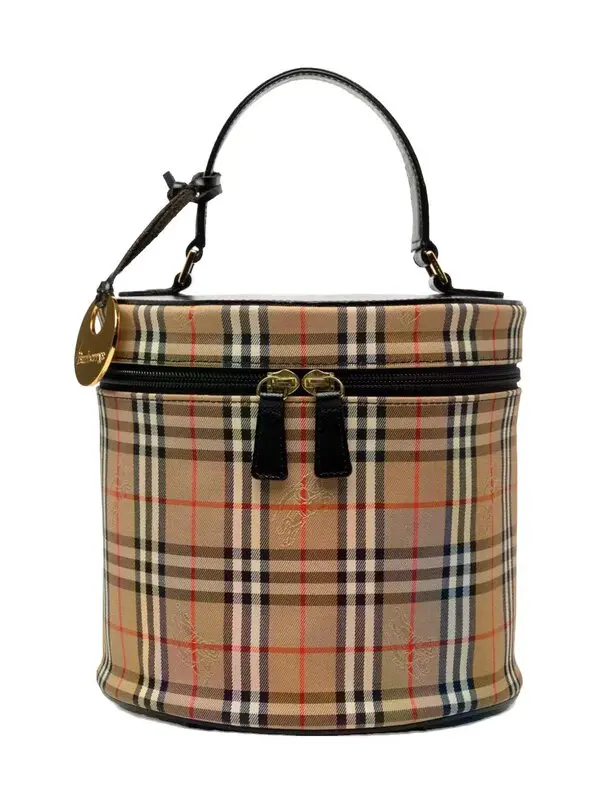 Burberry Haymarket Check Canvas Vanity Bag - Neutrals