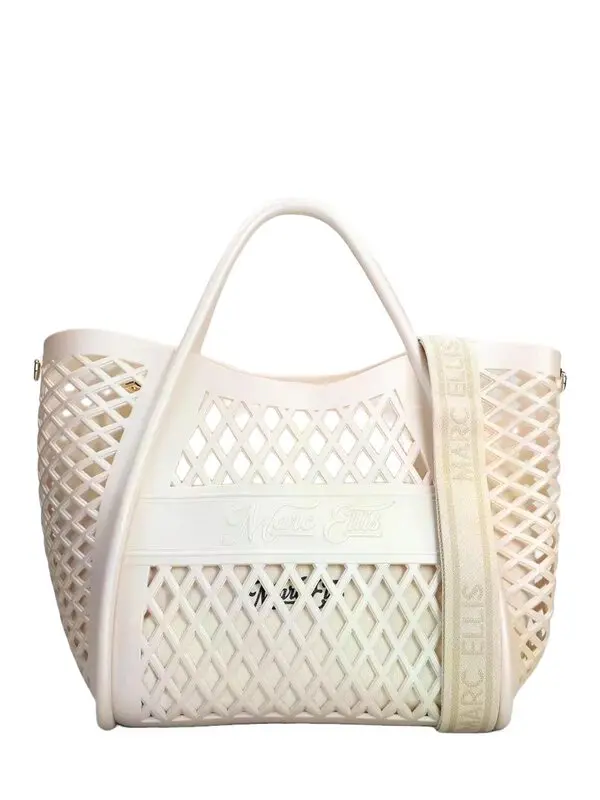 MARC ELLIS Medium Flat Buby Cut-out Tote Bag - White