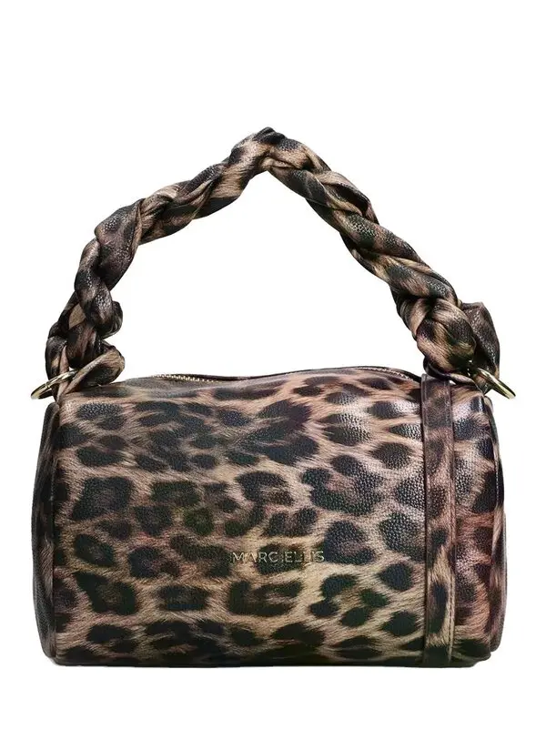 MARC ELLIS Brigitte Leo Leopard-print Braided Shoulder Bag - Neutrals