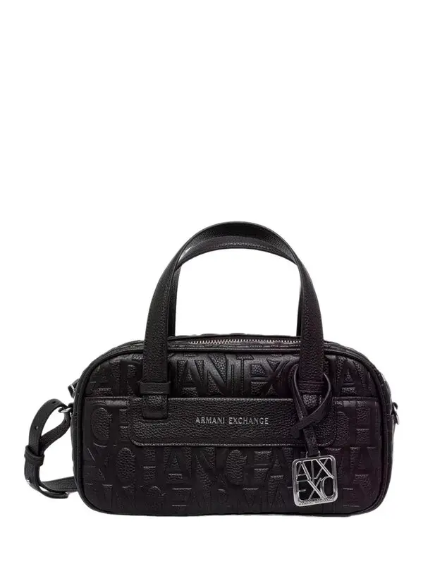 Armani Exchange Logo-embossed Shoulder Bag - Black