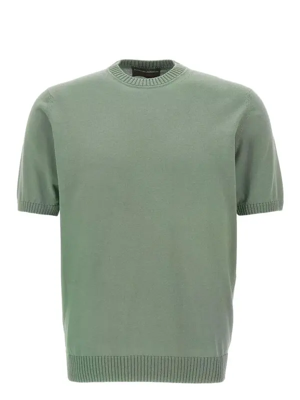 FILIPPO DE LAURENTIIS Short-sleeve Crew-neck Sweater - Green