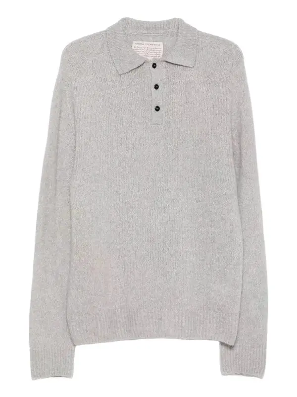 ORIGINAL VINTAGE Truman Long-sleeve Polo Shirt - Grey