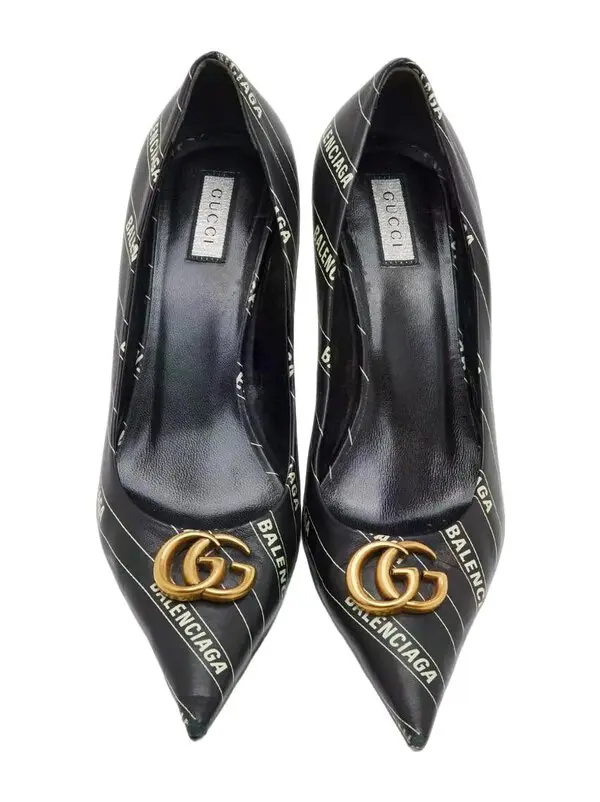 Balenciaga X Gucci Logo-print Heeled Pumps - Black
