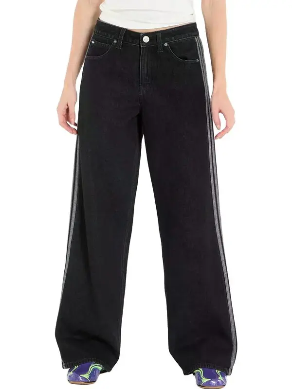 Adidas Firebird Side-stripe Jeans - Black