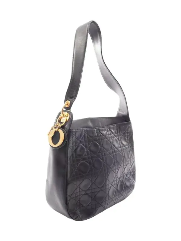 Dior 2000s Cannage Quilting Shoulder Bag - Black