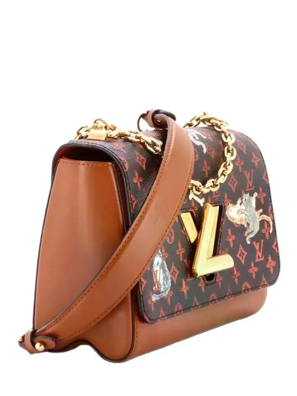 LOUIS VUITTON Twist Handbag Limited Edition Grace Coddington Catogram Canvas Mm Shoulder Bag - Brown