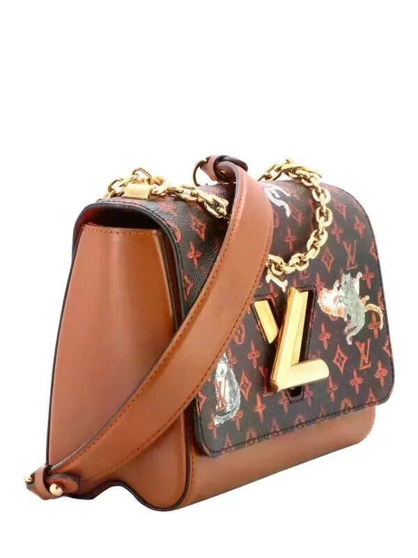 LOUIS VUITTON Twist Handbag Limited Edition Grace Coddington Catogram Canvas Mm Shoulder Bag - Brown